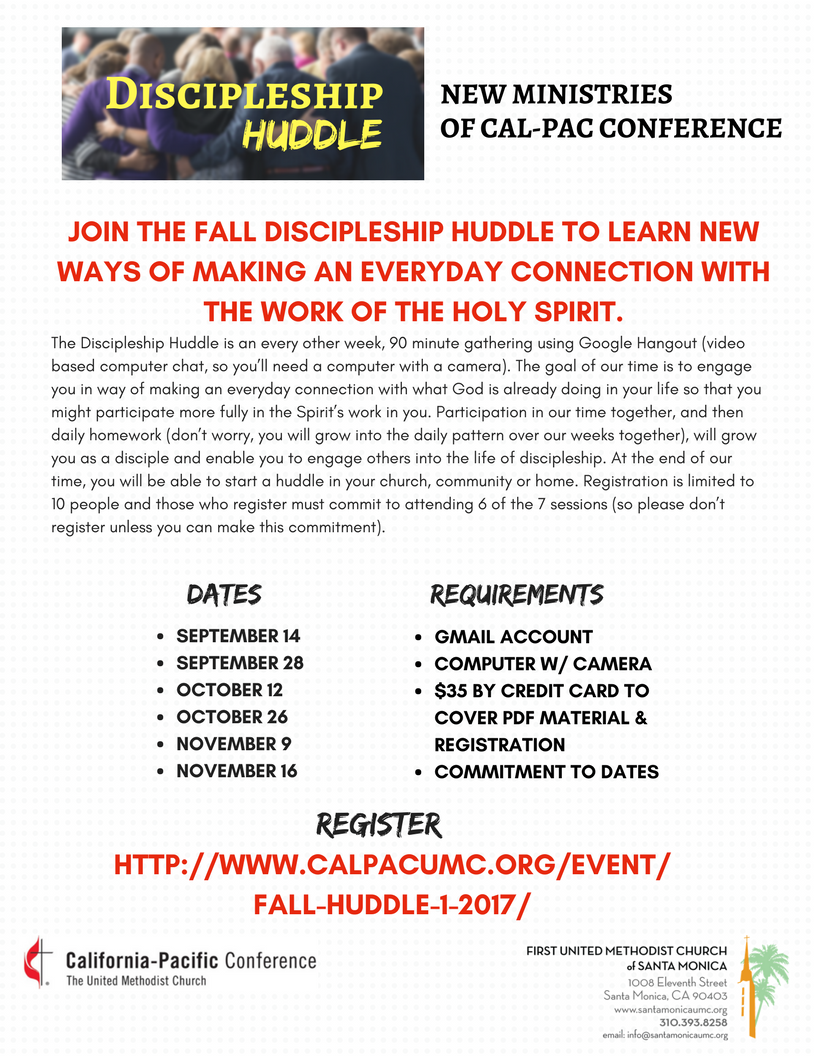 DiscipleshipHuddleFlyer – FIRST UNITED METHODIST CHURCH OF SANTA MONICA